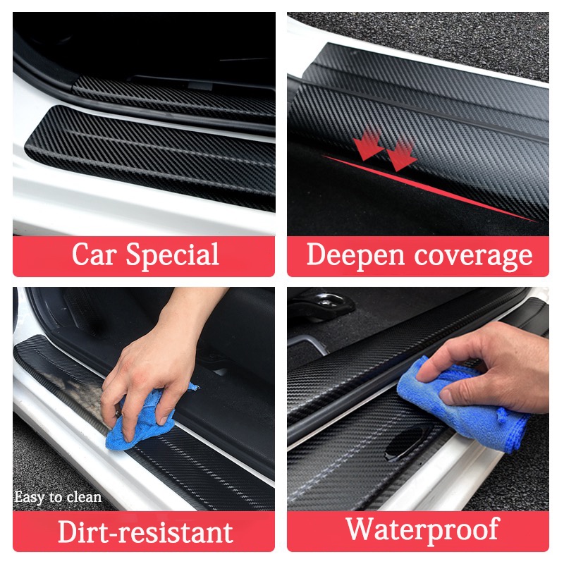 Car Carbon Fiber Door Threshold Sill Stickers Protector Strip for KIA ...