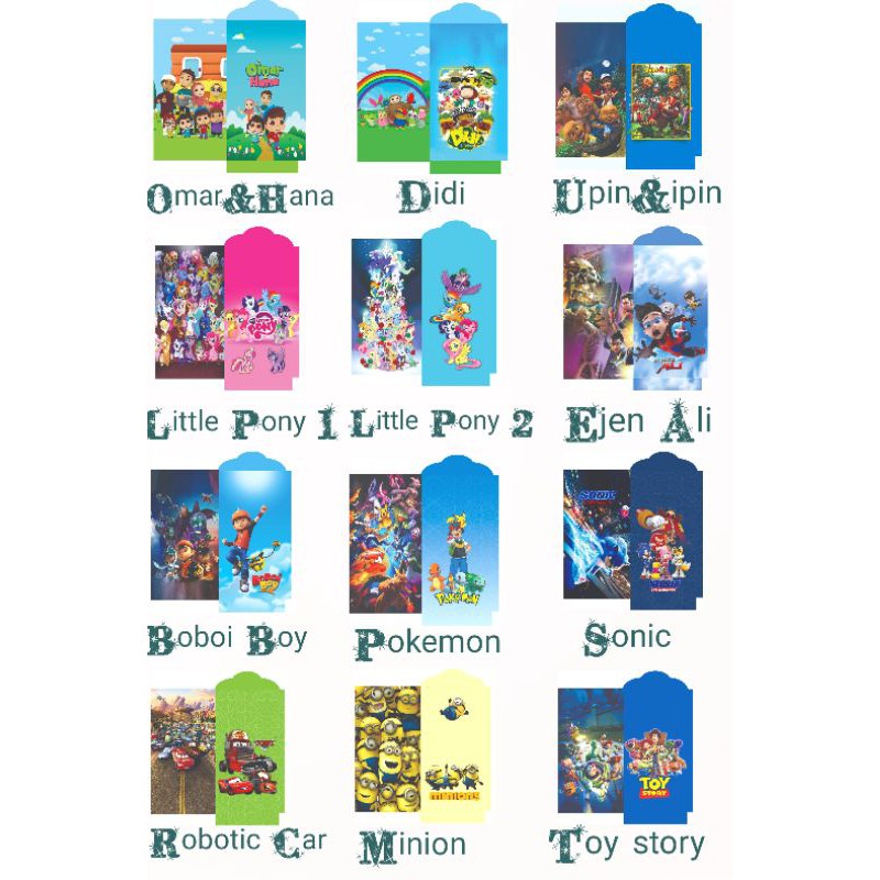 Sampul Duit Raya / Angpau (Cartoon design 2022 & 2023) | Shopee Malaysia