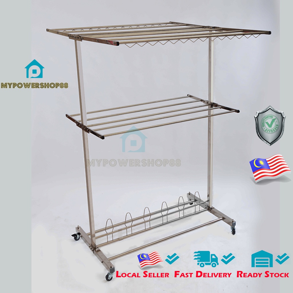 Free standing stainless steel clothes hanger. Clothes Drying Rack ...