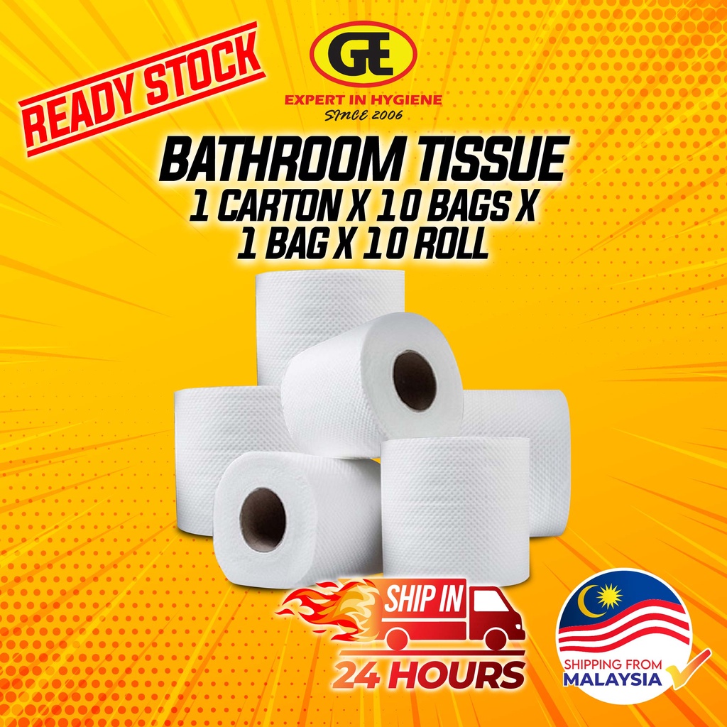 Toilet Tissue Roll Environment Friendly Recycled Paper (1 Carton x 10 ...