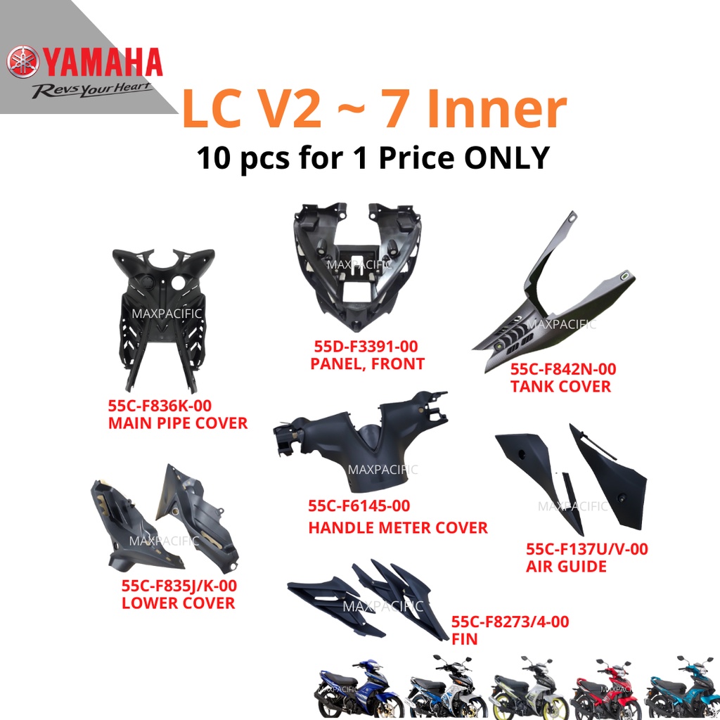 Yamaha Inner lc135 v6 v4 v3 v2 v5 v7 Full Set Cover Hitam OEM 10pcs ...