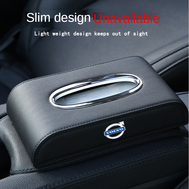 Volvo Car Tissue Box High-Quality Leather Car Interior Decoration ...