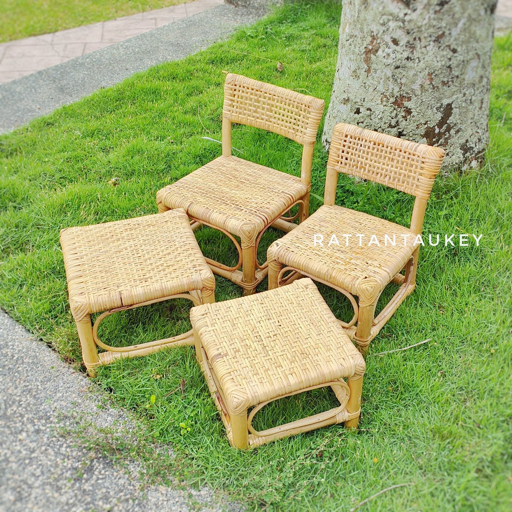 Bangku Rotan / Rattan Mini Chair | Shopee Malaysia