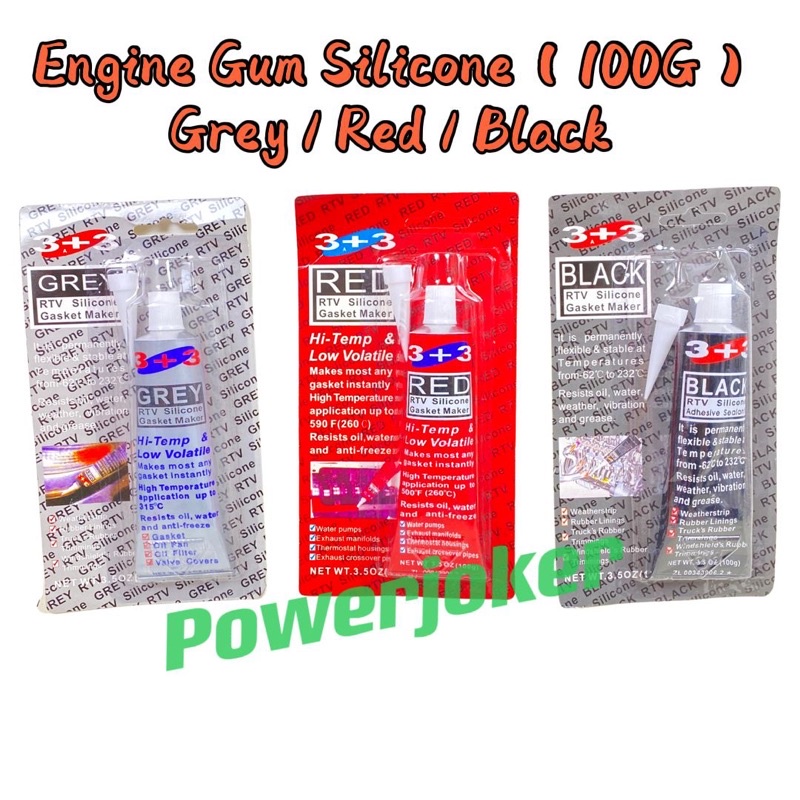 (Grey / Red / Black) Gasket Gum Silicone / Engine Gum/Enjin Gum Gam ...