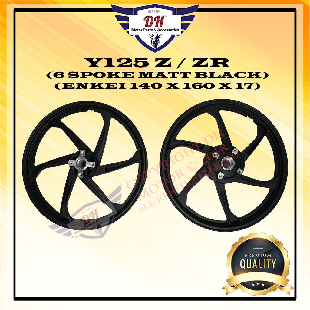 Y125 Z / ZR / LC135 5S ENKEI FULL CHOP SPORT RIM WITH BUSH AND BEARING 6 SPOKE 140 X 160 X 17 ...
