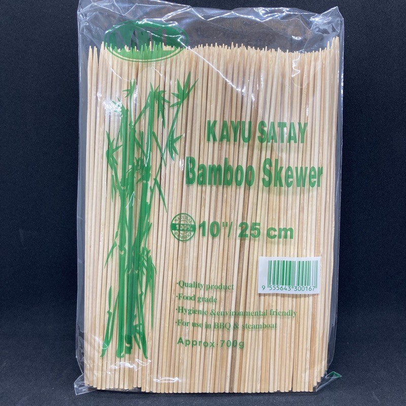 TAPAU - 25cm 10" Bamboo Skewer [ 700gm ] Lidi Sate / Satay Stick 10 ...