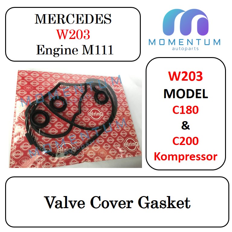 Mercedes Benz Valve Cover Gasket C180 C200 Kompressor Engine M111 W203 ...