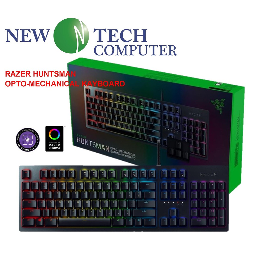 RAZER HUNTSMAN OPTO MECHANICAL GAMING USB WIRED KEYBOARD HYBRID ONBOARD ...