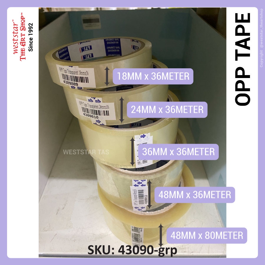 [Weststar TAS] LTI OPP Clear Tape / Packaging Tape / Pita Pelekap - 1pc ...