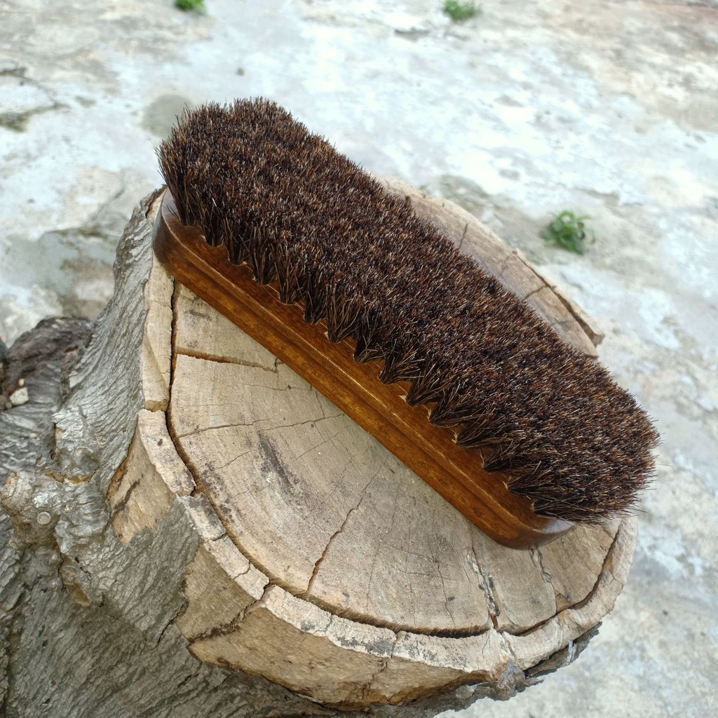 Shucare Horsehair Nylon Cleaning Polish Shoe Brush Berus Kasut Bulu ...