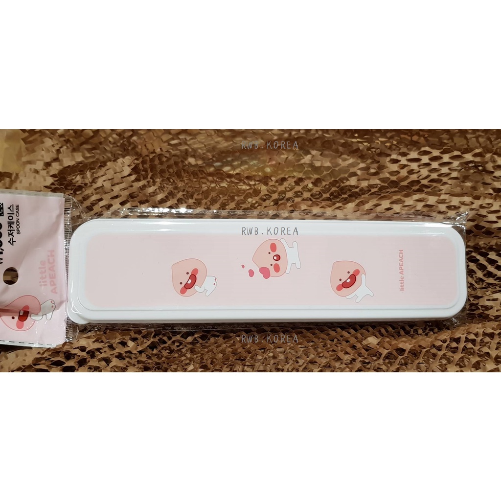🎀DAISO KOREA x KAKAO LITTLE FRIENDS Ryan & Apeach Lunch Box/ Spoon Case ...