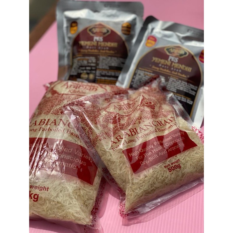 Set PES NASI ARAB MENDHI BERAS BASMATHI Parboiled ExtraLong Arabian ...