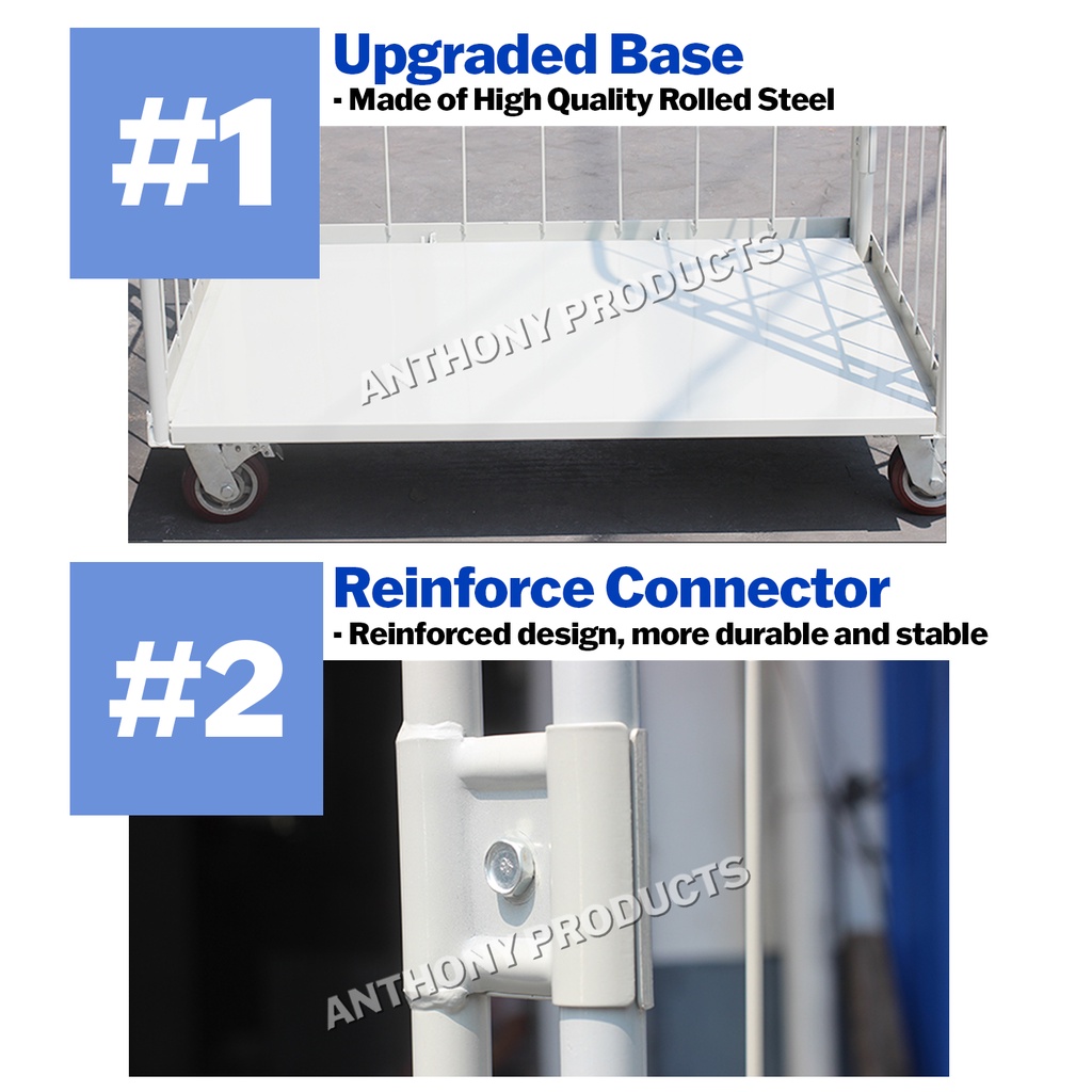 Work Tainer 4 DOORS Caged Trolley Warehouse Picking Portable Cage Brake ...