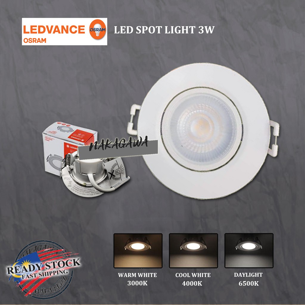 OSRAM LEDVANCE LED SPOT LIGHT 3W/6.5W SPOTLIGHT WARM WHITE 3000K/COOL ...