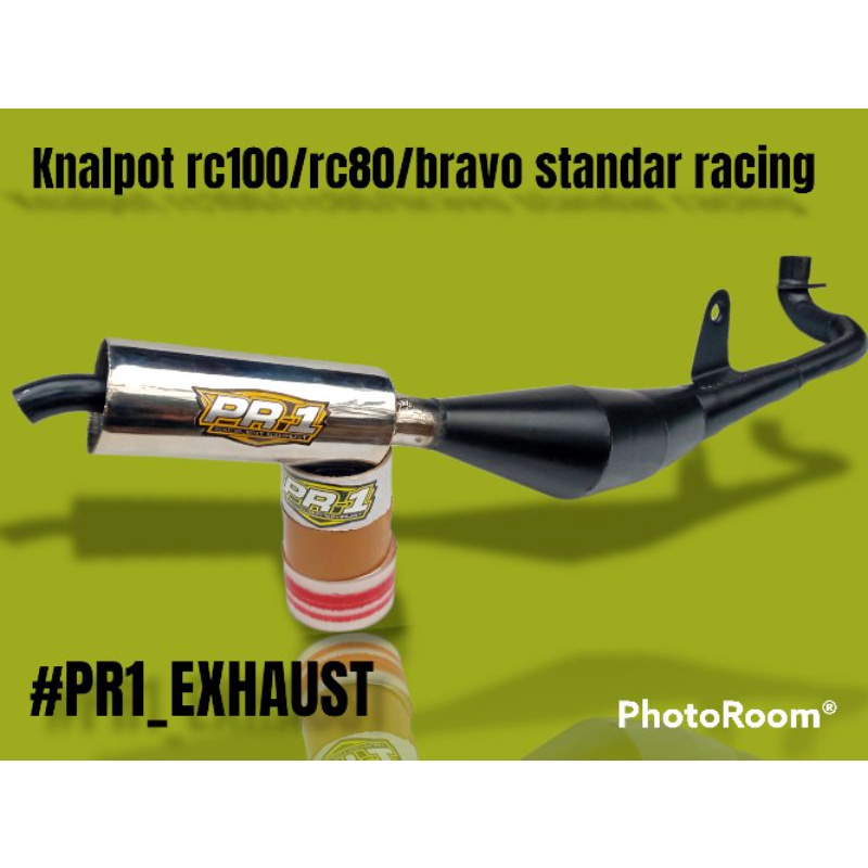 HITAM Rc100/bravo EXHAUST STANDARD RACING BELLY BLACK CROOM END ...