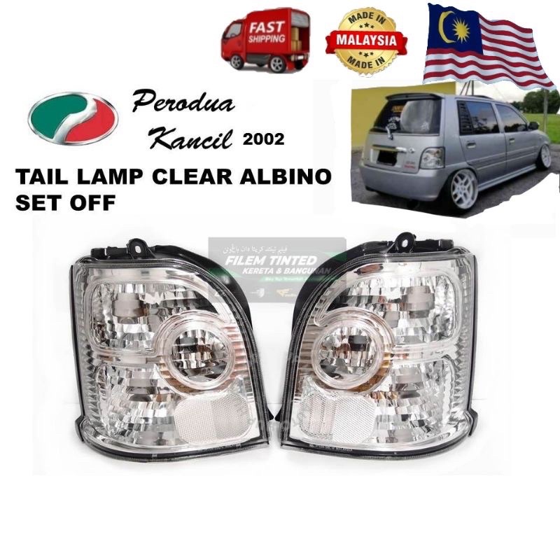 Kancil Bulat 02 Tail Lamp Full White Albino Clear Set /Kancil Bulat ...