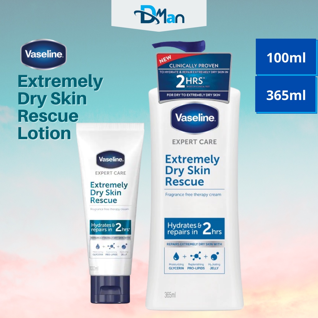 Vaseline Extremely Dry Skin Rescue Lotion / Sensitive Skin Rescue Lotion (100ml & 365ml ...