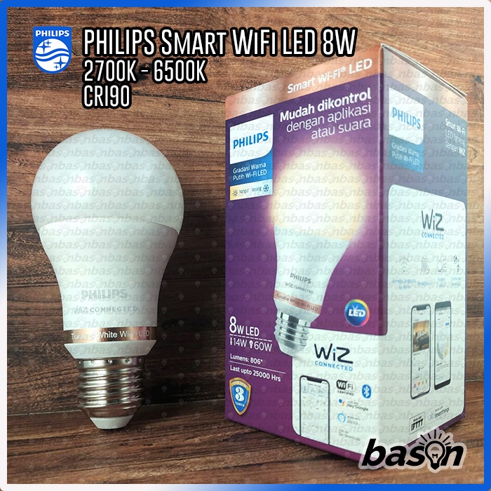 PHILIPS Smart WiFi LED Tuneable White 8W E27 CRI90 - WiZ Connected | Shopee Malaysia