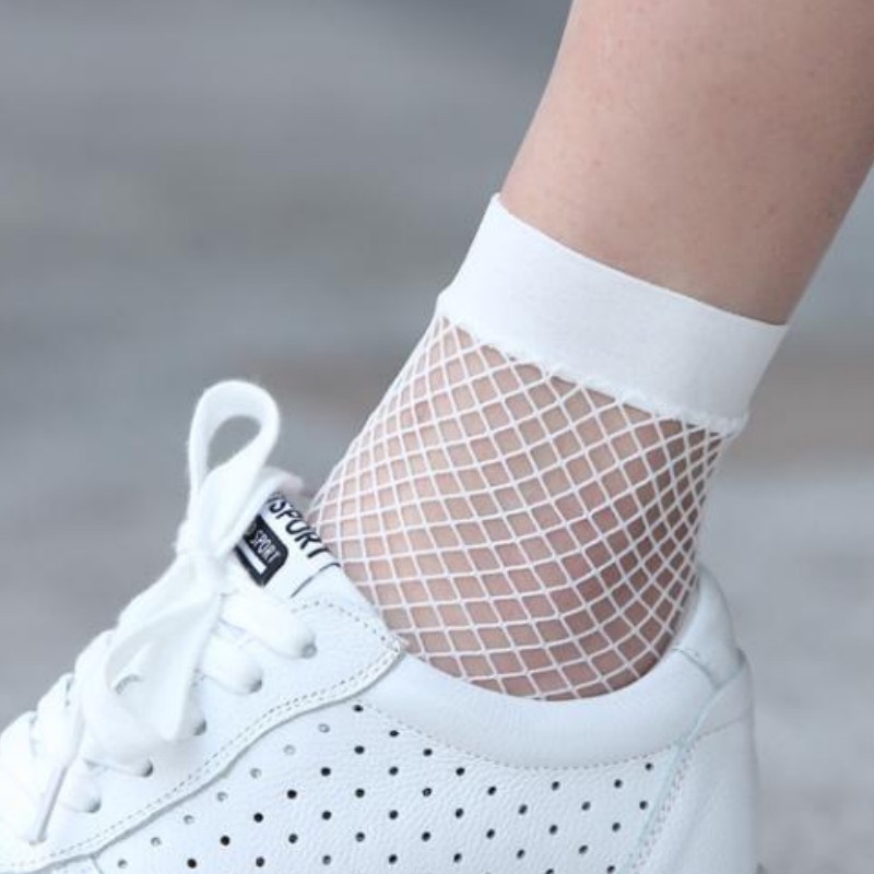 Girl Summer Fishnet Socks New White Hollow Sock Women Ruffle Fishnet ...