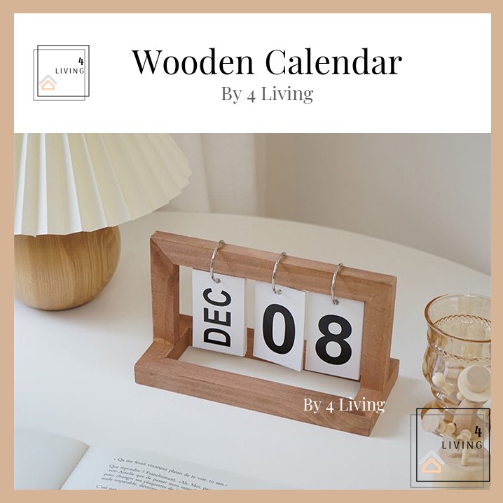 🔥READY STOCK🔥 Wooden Calendar Desk Calendar Kalendar Meja Kalendar Kayu ...