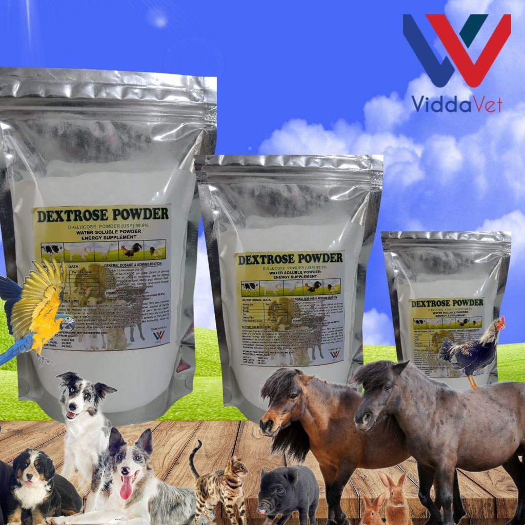 Viddavet Dextrose Powder 500grams for pets dogs cats pigs poultry ...