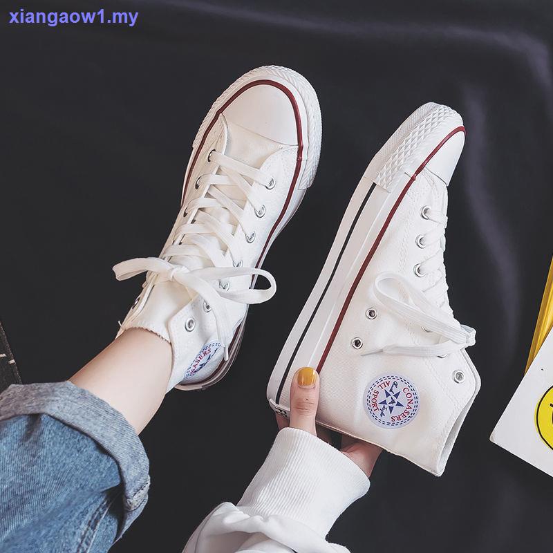 High Top Canvas Shoes Women's Spring Summer Student White Board Shoes ...