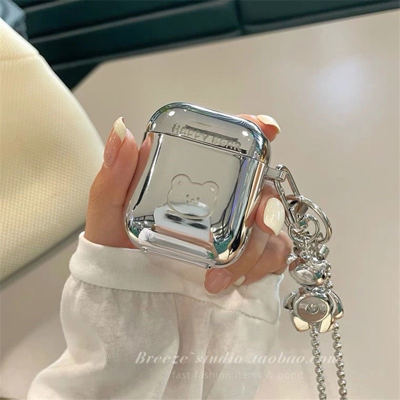🇲🇾 Ready Stock Silver Metallic Airpods Protective Casing Airpods 1/2/3 ...