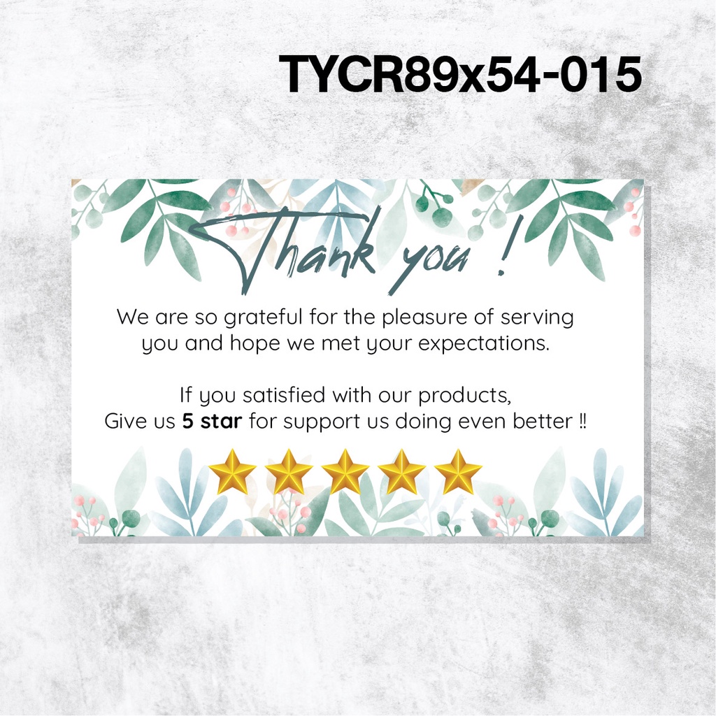 Thank You Card 20's Rating Card 5 Star Kad Terima Kasih Gifts Gift Card Ready Design Must Have ...