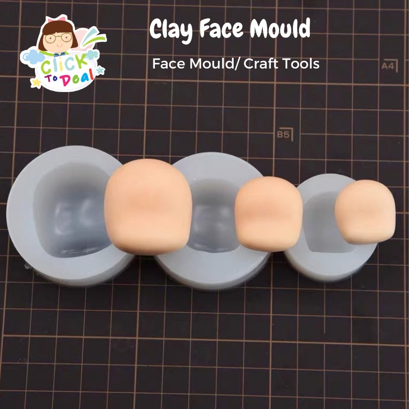 High Quality Face Silicone Mould Polymer Air Dry Clay Mould Handmade ...