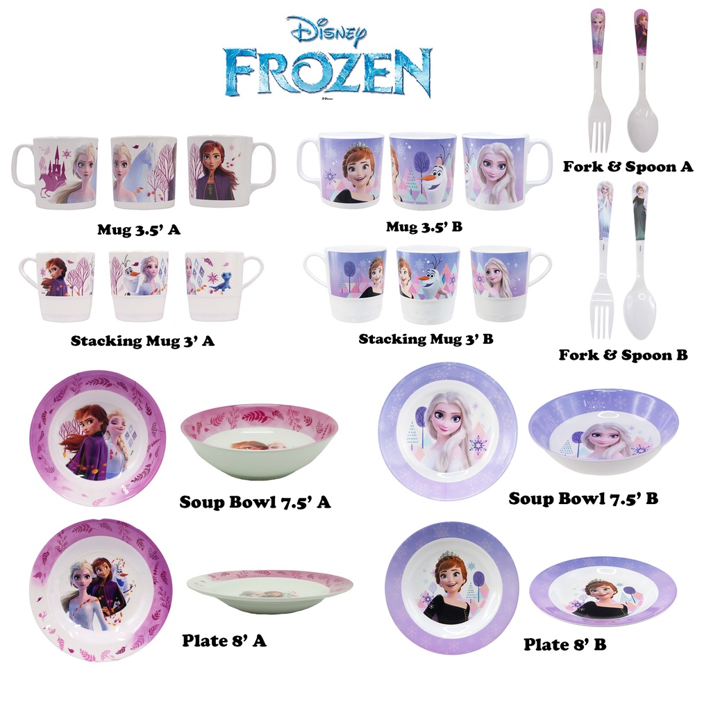 ️New! Disney Frozen Princess Elsa & Anna Fork Spoon Plate Bowl Mug ...