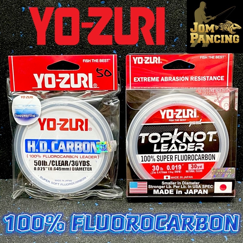 【Jom Pancing】JAPAN🇯🇵 YOZURI TOPKNOT HD CARBON 100% FLUOROCARBON CLEAR ...
