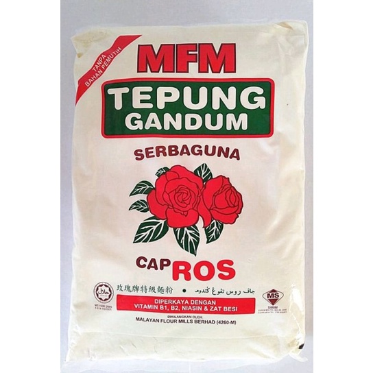 Tepung Gandum Cap Ros | Red Ros Flour | All Purpose Flour 850gm ...
