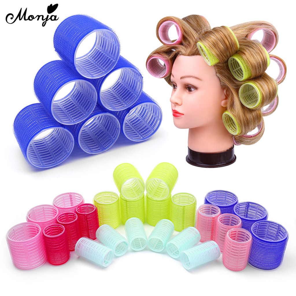 Monja 6Pcs/Set Hair Roller Multiple Size Random Color Natural Curls ...