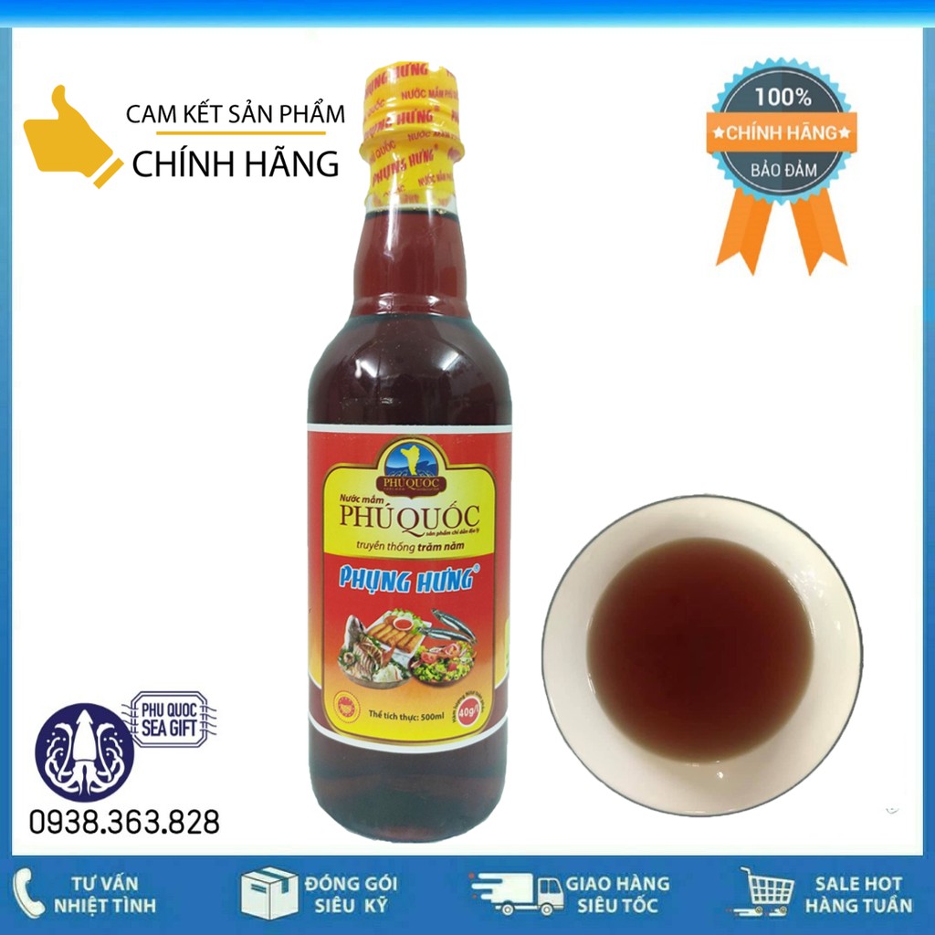 Phung Hung Fish Sauce Plastic Bottle 500ml - 40 protein - Phu Quoc ...