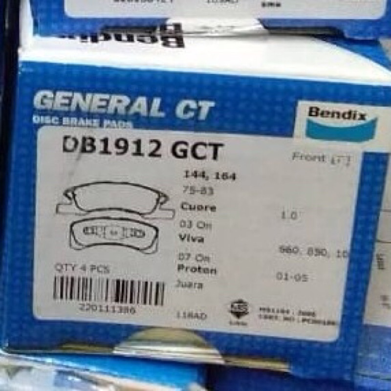Perodua Viva brake pad front Bendix General CT | Shopee Malaysia