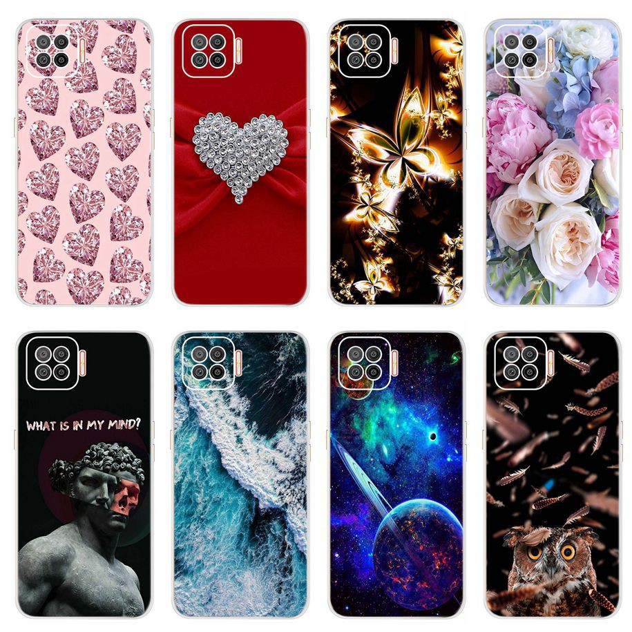 Casing OPPO F17 Pro A73 A93 2020 Luxury Printed Phone Case TPU Silicone ...