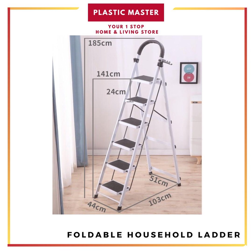 4/5/6 Tier Foldable Household Ladder Folding Ladder Herringbone ...