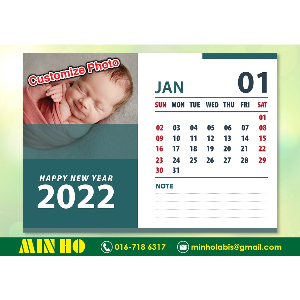 Customise Calendar 2022 UV Printing (Custom Design) | Shopee Malaysia
