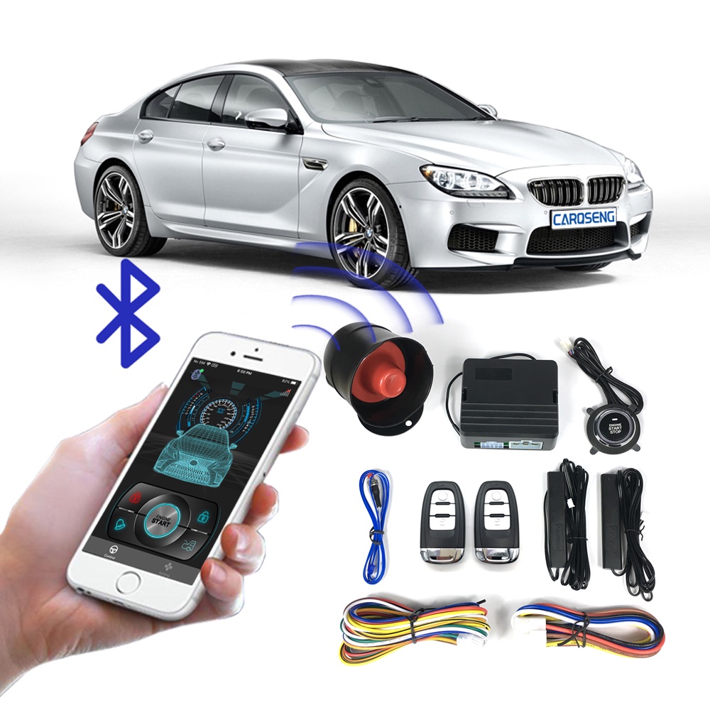 CARQSENG Q7A APP Control 12V PKE Car Alarm Engine Start Stop Push ...