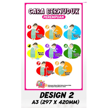 Sticker Cara Berwuduk Panduan Kanak-Kanak / Bahan Bantu Mengajar cara ...