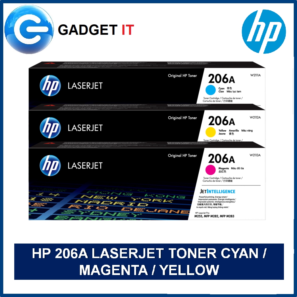 HP 206A Original LaserJet Toner Cartridge - W2110A (BLACK) / W2111A ...