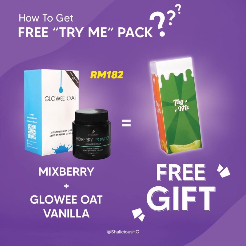 🔥🔥mixglow shalicious (mixberry & gloweeoat )freegift try me oat ...