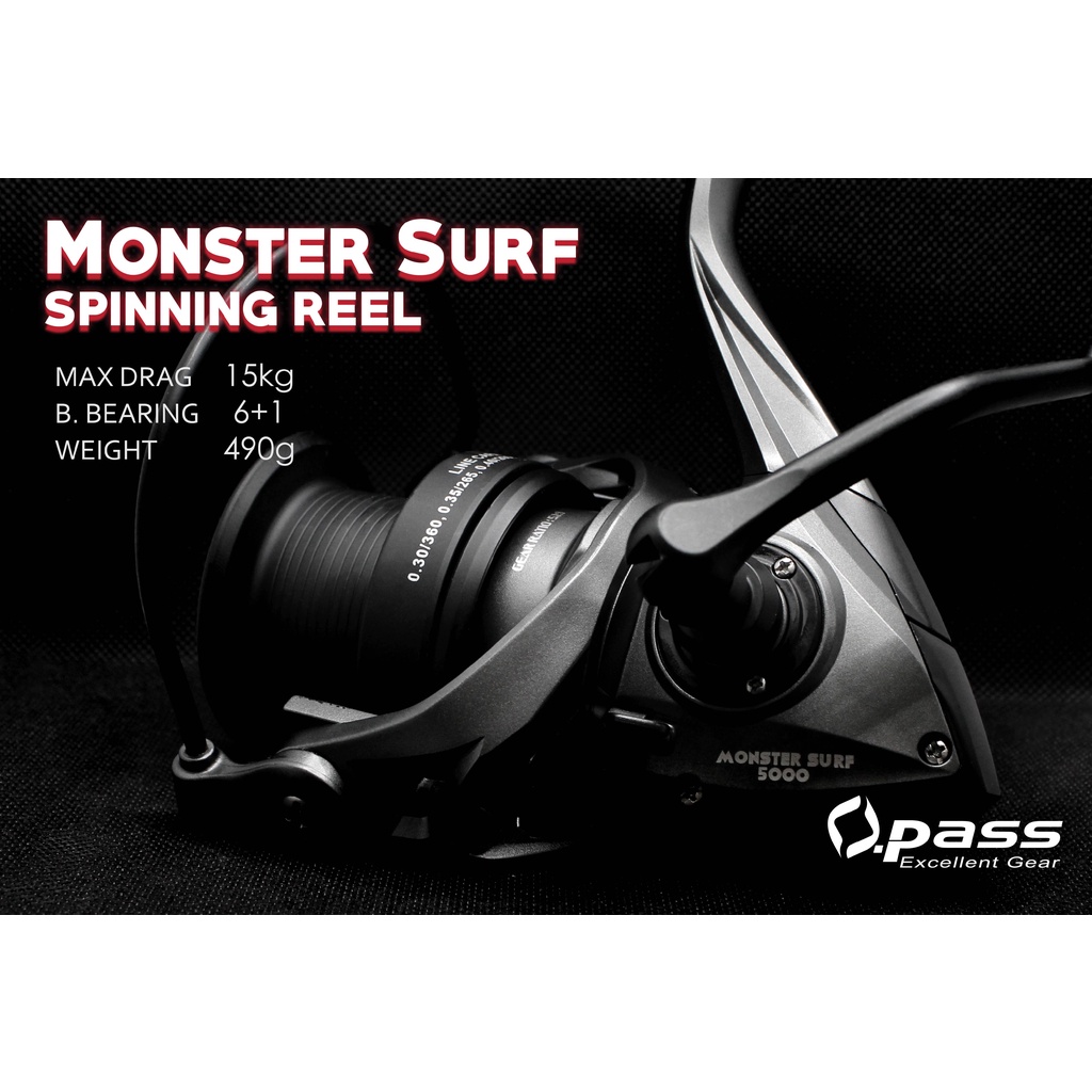 OPASS fishing reel MONSTER SURF 5000 CARBON HANDLE KNOB Surf Casting ...