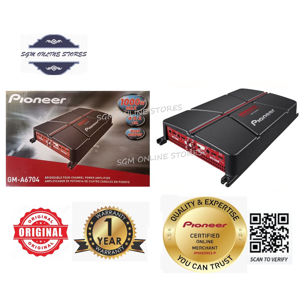 Pioneer GM-A6704 - 4 Channel Bridgeable Car Amplifier with Bass Boost | Shopee Malaysia