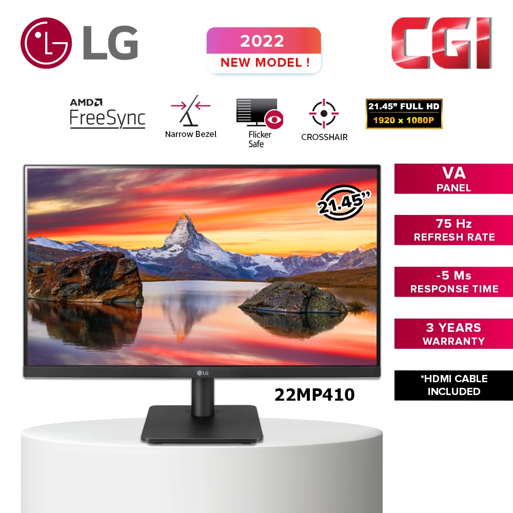 LG Monitor 75Hz 22MP410 Full HD AMD Freesync Monitor (21.5”) | Shopee Malaysia