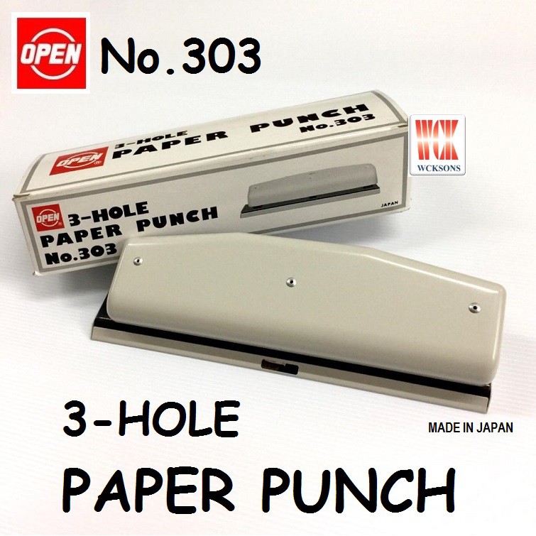 OPEN BRAND 3-HOLE PAPER PUNCH NO.303 ( Original Made in Japan ...