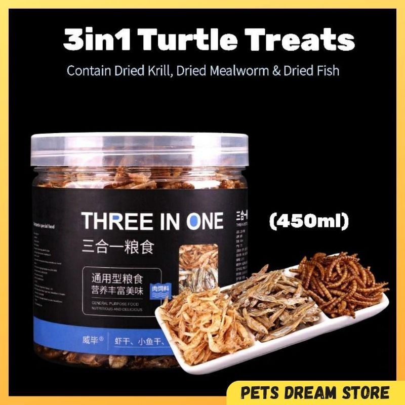 3in1 Turtle Food Treat Turtle Snack Dried Shrimp Dried Mealworm Dried ...