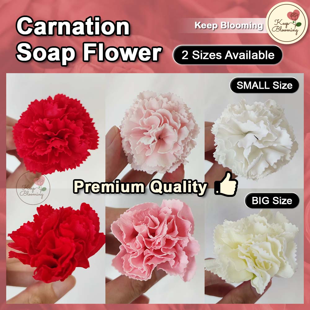 (1PCS) Carnation Soap Flower with Fragrance Scent, Artificial Flower ...