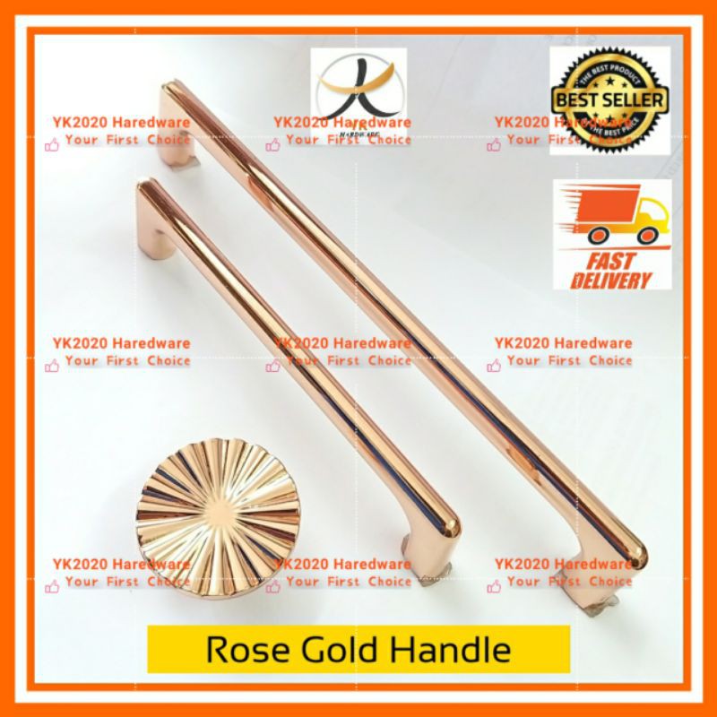 YK Luxury Rose Gold Cabinet Handles New Moden Style Kitchen Cupboard ...