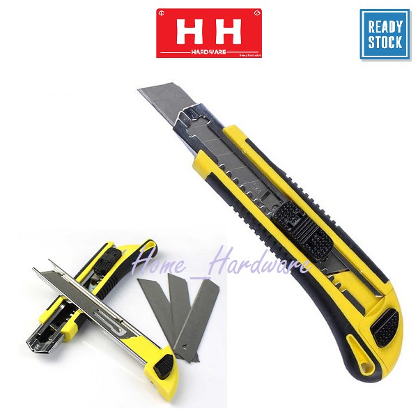 Pisau Tolak ; Cutter Sliding Knife ( Free 3 Pcs Blades for Paper Box ...